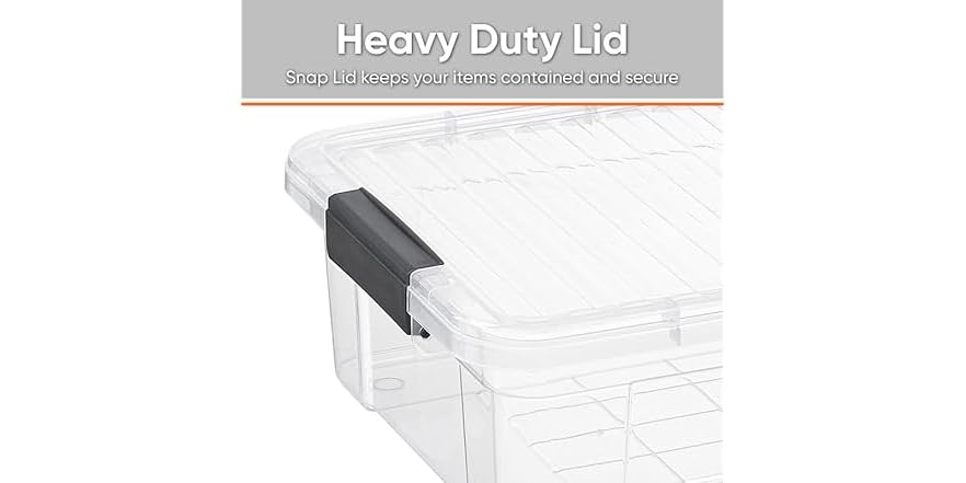 Superio Clear Storage Boxes with Lid, 3 Pack