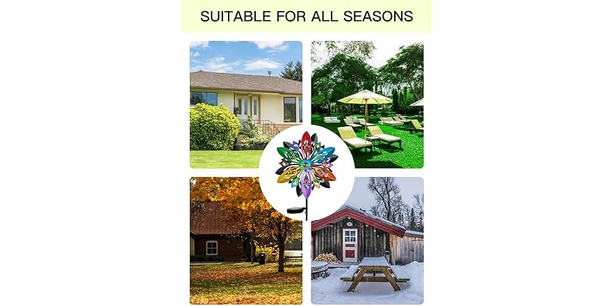 Putuo Decor Putuo Decor Solar Wind Spinners Outdoor