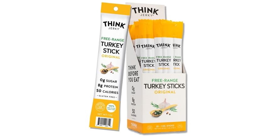Think Jerky Turkey Sticks- 20 Sticks