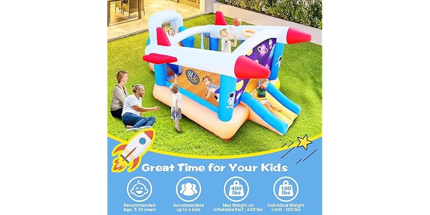 6 in 1 Inflatable Bounce Rocket House