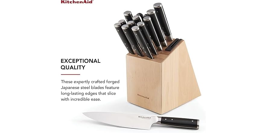 KitchenAid Gourmet Forged Triple Rivet Knife Block Set