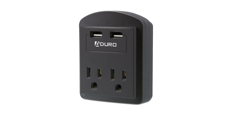 2-Pack Mini Surge Protector w/ 2 Outlets & 2 USB Ports