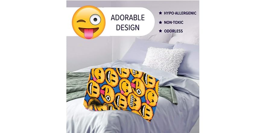 1 or 2-Pk Kids Weighted Emoji Blanket