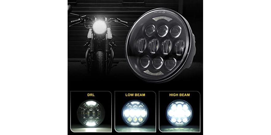 Round LED Headlight for Motorcycle