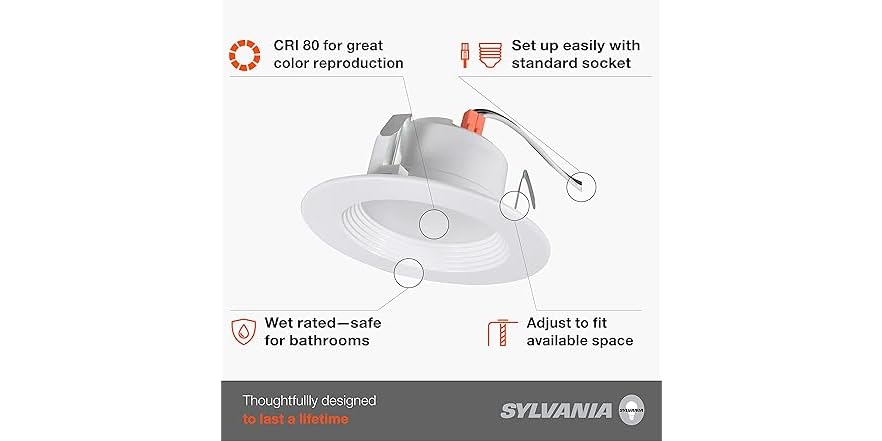 SYLVANIA 4” LED Recessed Lighting, 4 Pack