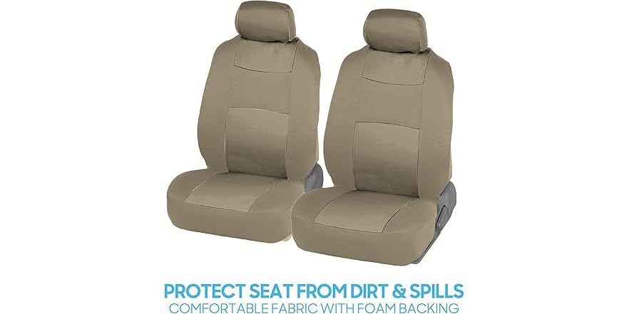 BDK Tan Trim Black Car Seat Covers