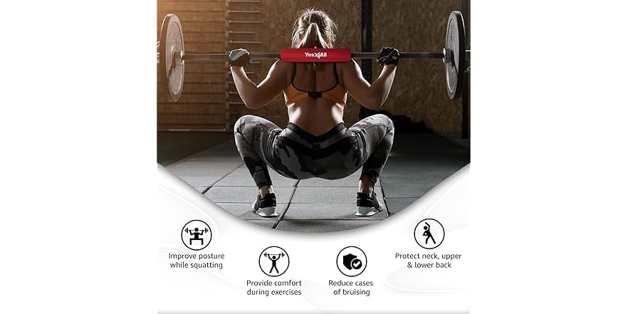 Yes4All Barbell Foam Nylon Bar Pad/PVC B