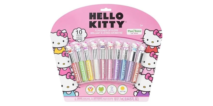 Hello Kitty 10 Piece Plant Based Lip Gloss