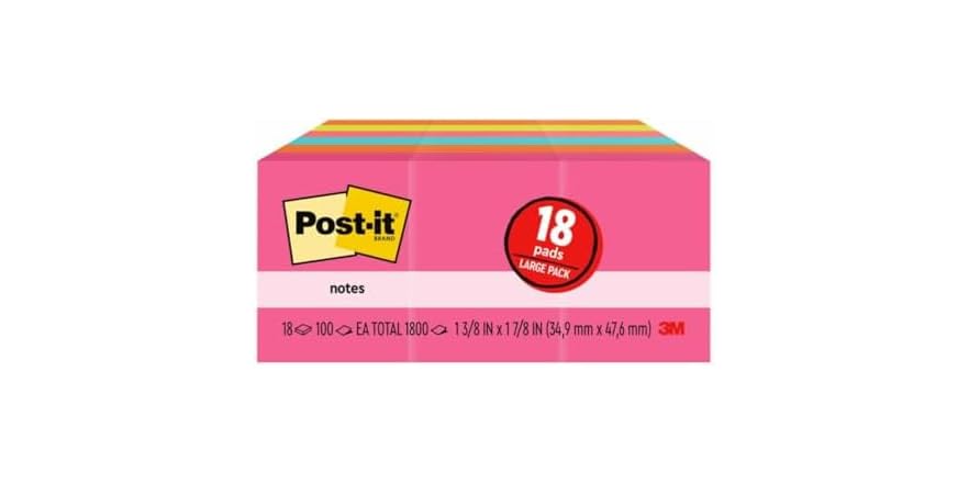 Post-it Mini Notes, 1 3/8 in x 1 7/8 in