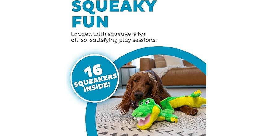 Outward Hound Squeaker Matz Plush Gator Dog Toy, XL 538842