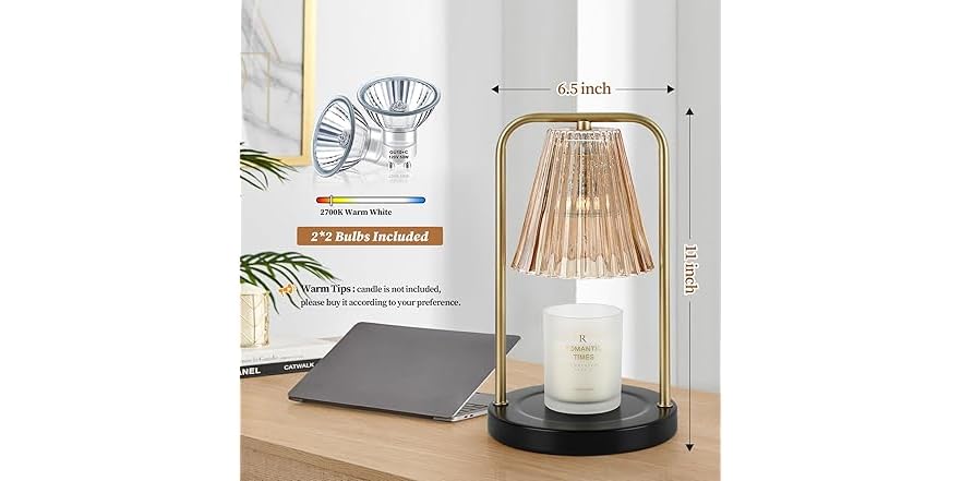 VerRon Gold Candle Warmer Lamp