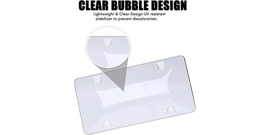 Bubble Clear License Plate Cover 2 pk