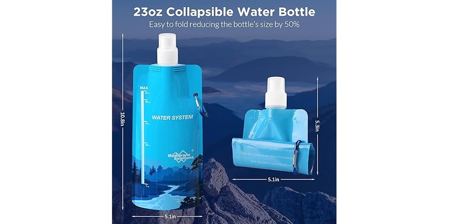 Membrane Collapsible Water Bottle Packs