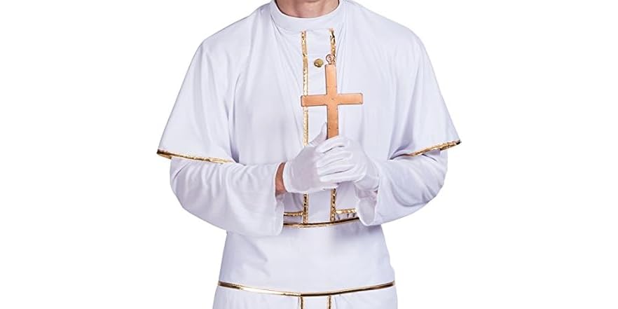 Men's Pope Costume(White, OneSize)