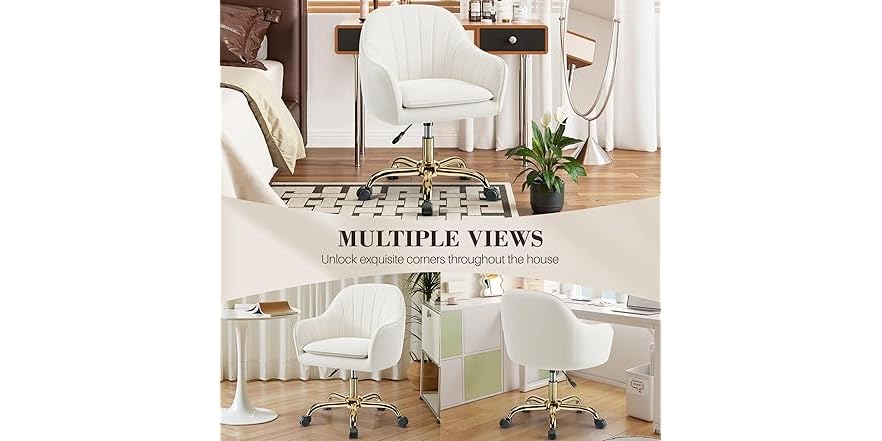 BestEve W0893 Vanity Chair with Wheels