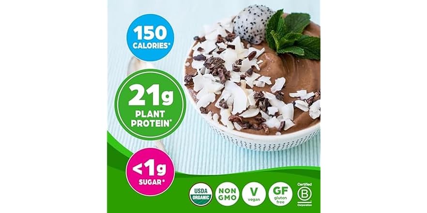 Orgain Organic Vegan Protein Powder, Creamy Chocolate Fudge