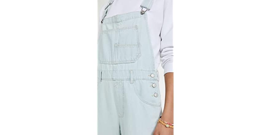 Ziggy Denim Overalls, Bleach Bloom, Blue, M