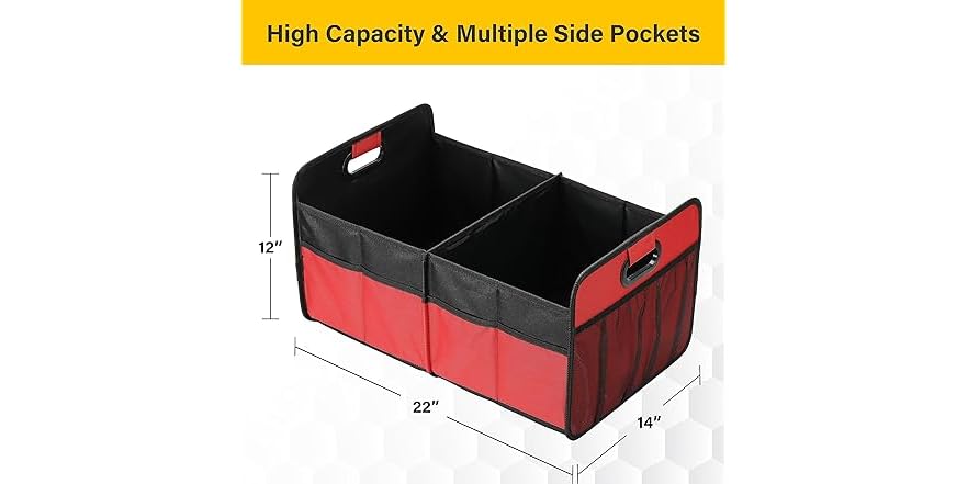 YSSOA 2 Compartments Car Trunk Organizer 473638