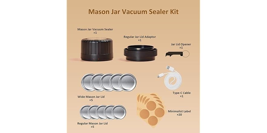 Automatic Mason Jar Vacuum Sealer Kit