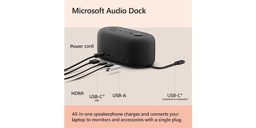 (NEW) Microsoft Audio Speaker Phone & Pass-Through Charging Dock