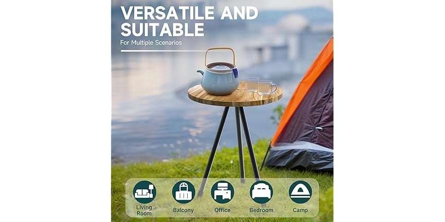 MTRVR Small Folding Camping Wood Table