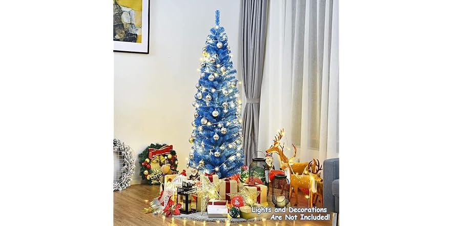 CHEFJOY 6FT Blue Pencil Christmas Tree