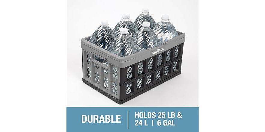 CleverMade Foldable Crates w/Handles, 3 Pk Ocean