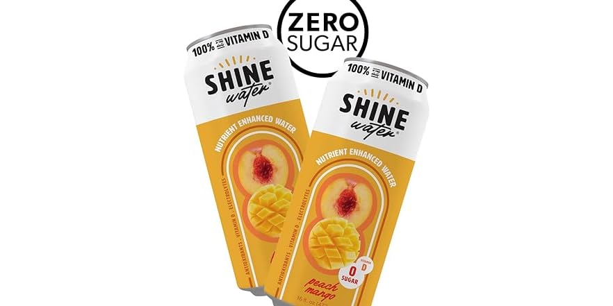 (12 Pack) ShineWater Vitamin D Hydration Electrolyte Drink Peach Mango