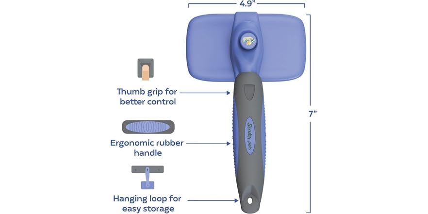 SCRUBIT Pet Self-Cleaning Slicker Brush