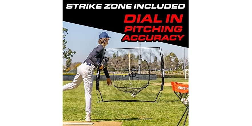 GoSports 7 ft x 7 ft Practice Hitting & Pitching Net