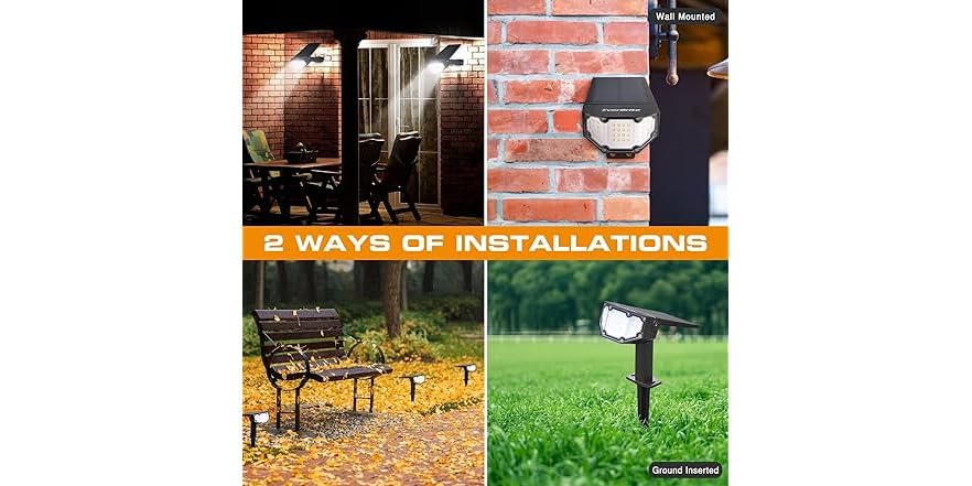 EverBrite 30 LED Solar Landscape Spotlights - Outdoor