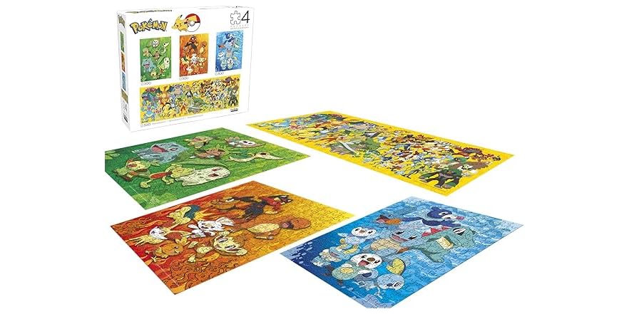 Pokemon - 4 x 1 Multipack - Multi Piece Jigsaw Puzzle For Adults