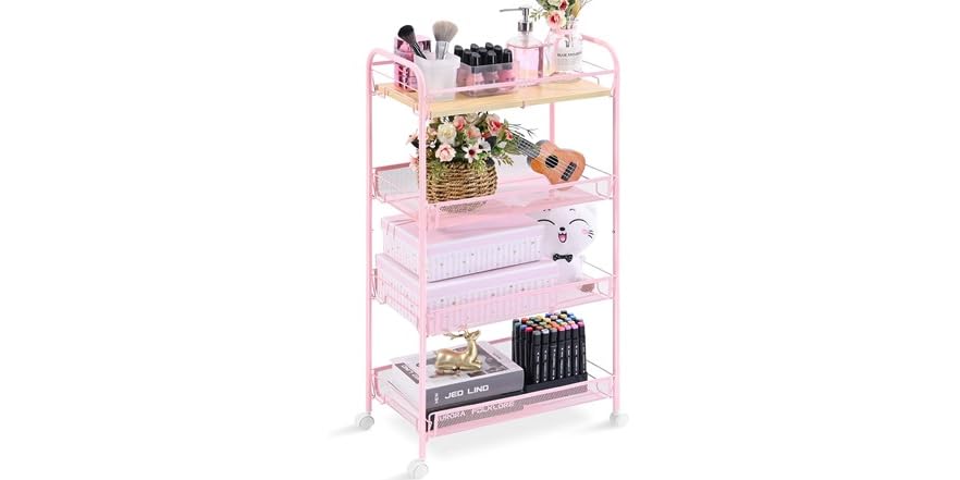 4-Tier Metal Rolling Utility Cart