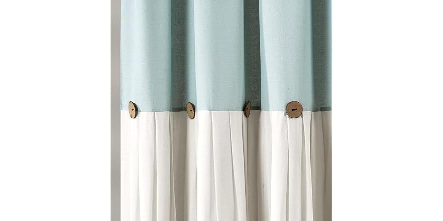 Lush Decor Linen Button Shower Curtain