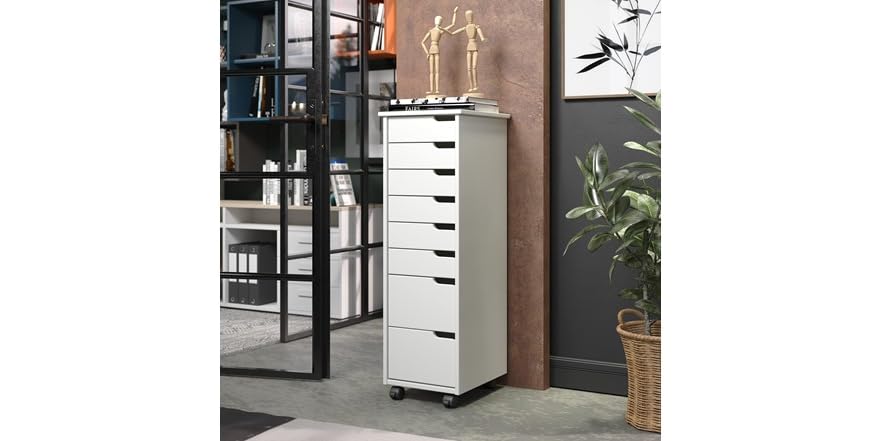 Solid Wood 6+2 Drawer Drawers Roll Carts