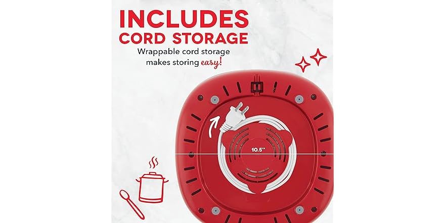 DASH Everyday Electric Cooktop with Cord Storage