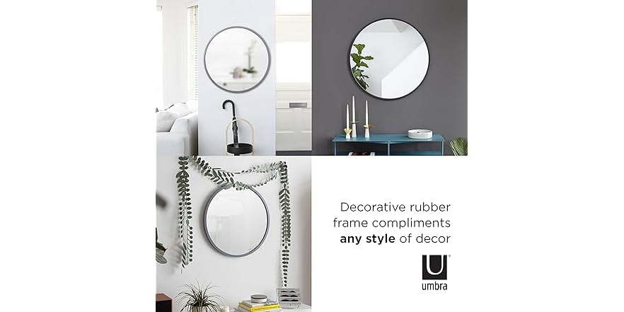 Umbra Hub Round Mirror, Black