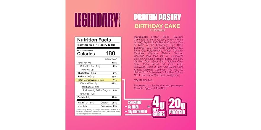 Legendary Legendary Foods 20g Protein Pastry - Low
