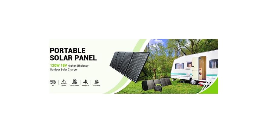 PAXCESS 120W Portable Solar Panel Black