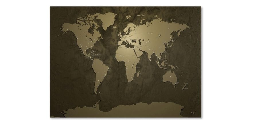 Gold World Map Canvas Art