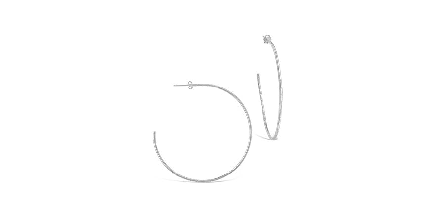 Sterling Forever Sterling Textured Hoops