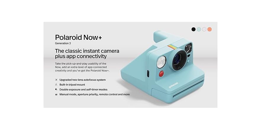 Polaroid Now+ 3rd Generation I-Type Instant Film Camera