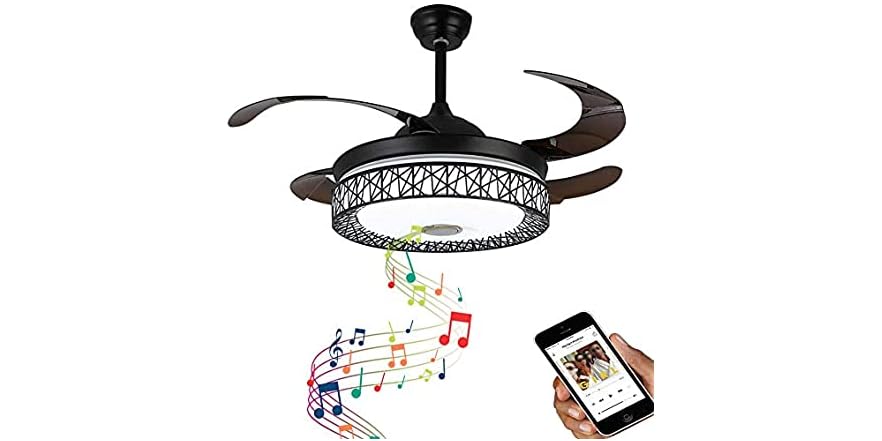 Ceiling Fan with Light and Bluetooth