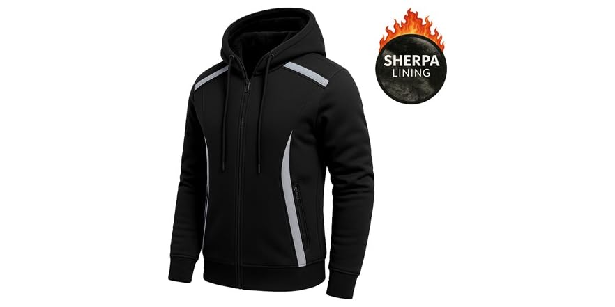 Men's Sherpa Reflective Tech Zip Hoodies