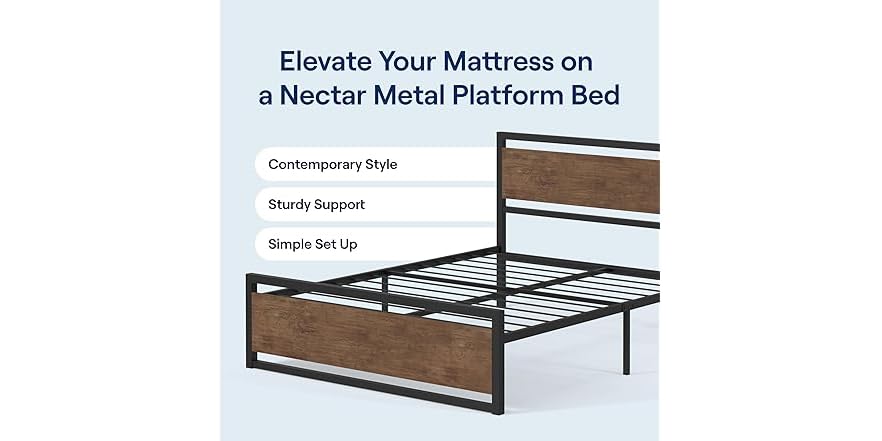 Nectar Metal Platform Bed Frame Full