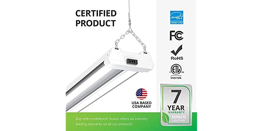 Sunco Lighting LED Utility Shop Light 2-Pack