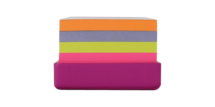 Sticky Note Pad Block with Holder, 3.25" x 3.25"
