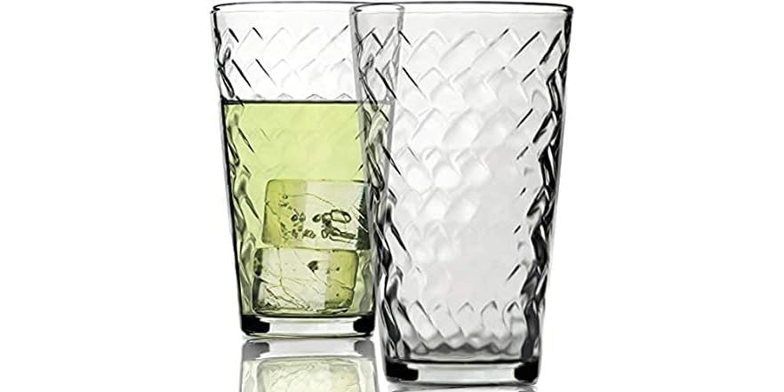 Circleware Chevron Huge 12-Piece Glassware Set