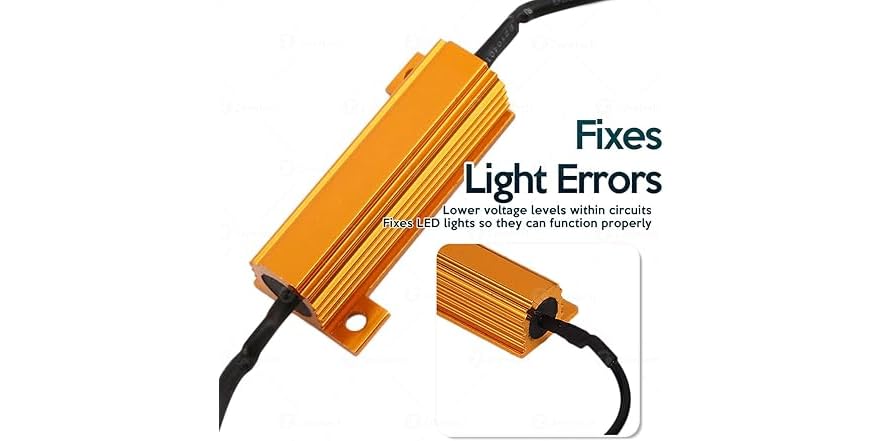 Zone Tech LB0072-8 50w 60HM Led Load Resistor Yellow