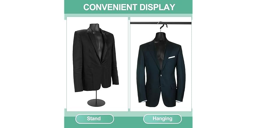 10 Pack Male Mannequin Torso with Stand